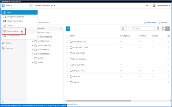 On the Project Admin > Members page, make sure you have access to Model Coordination , as shown ...